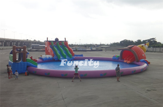 Colorful PVC Tarpaulin Aqua Inflatable Water Pool For Entertainment