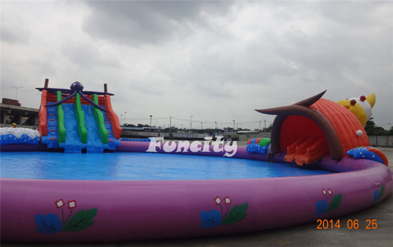 Colorful PVC Tarpaulin Aqua Inflatable Water Pool For Entertainment