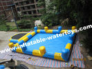 0.6mm PVC Tarpaulin Inflatable Water Pools with step and Pillar and Net for amusement park