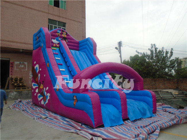 Custom Design Large 0.55mm PVC tarpaulin Inflatable Dry Slide for Entertainment