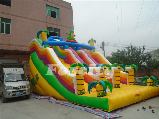 Kids Colorful 0.55mm PVC tarpaulin Commercial Inflatable Slide with Logos Printing