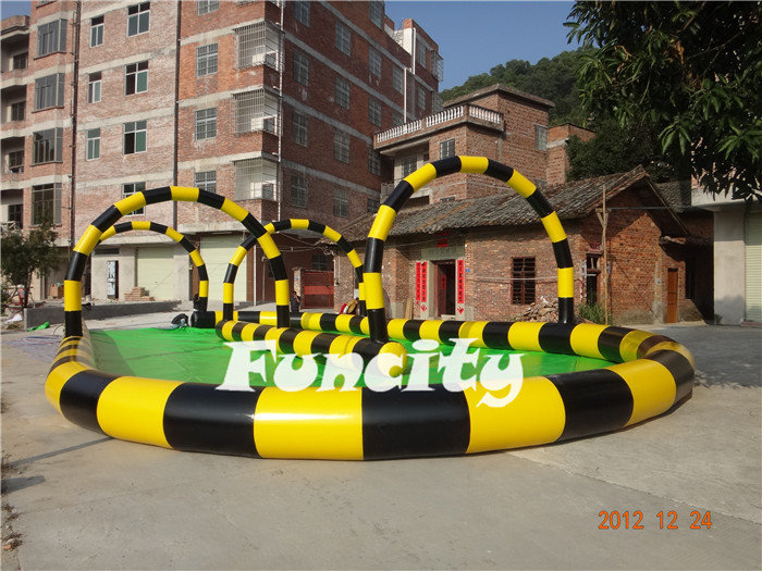 0.6mm PVC Tarpaulin Colorful Inflatable Zorb Track for Grassland Inflatable Sports Games