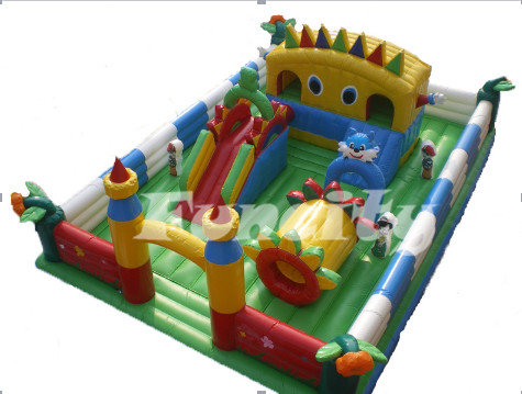 Pirate Boat Theme Inflatable Bounce House With Colorful Slide 9M * 7M * 3M