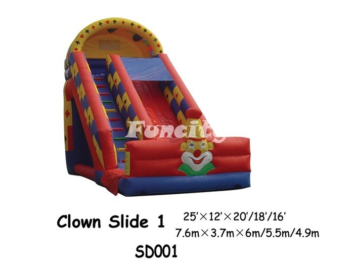 Clown Theme Kids Inflatable Slide Durable 0.55mm PVC Tarpaulin For Children
