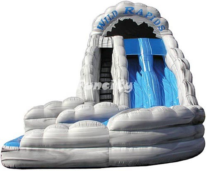 Wild Rapids Inflatable Dry Slide With Long Turning Slide 0.55MM PVC Tarpaulin