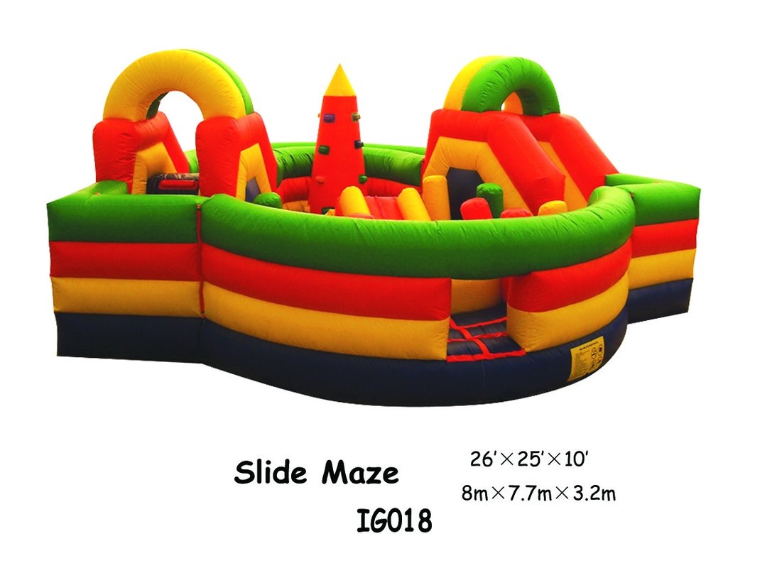 Customizable Magical Maze Inflatable Fun City / Inflatable Slide Maze 8m * 7.7m * 3.2m