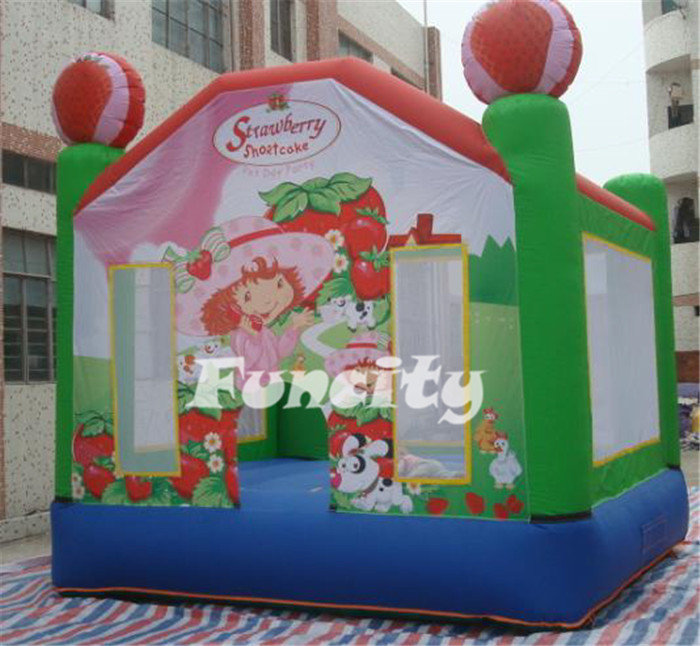 Strawberry Cake Inflatable Bouncy Castle In Customizable Size For Sale