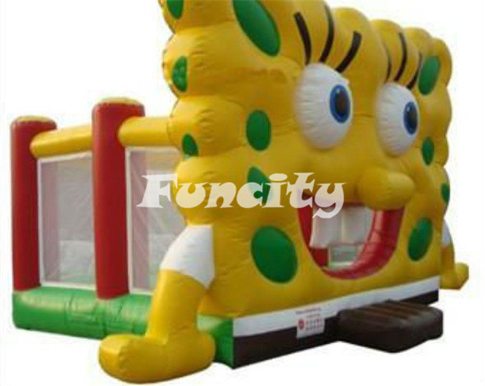 Kids SpongeBob Shaped Inflatable Jumping Castle For Rental Customizable Size