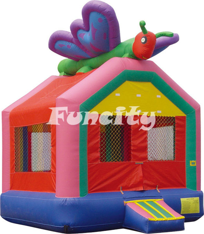 Indoor Inflatable Jumping Castle / Bouncy Castle For Kids Beautiful Butterfly Shape