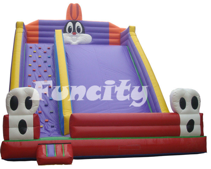 Lovely Bunny Themed Kids Inflatable Dry Slide Outdoor Inflatable Slip And Slide