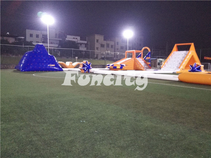 Biggest Aquapark Runway Inflatable Water Slide Park In 38L*36W*8Hm Size