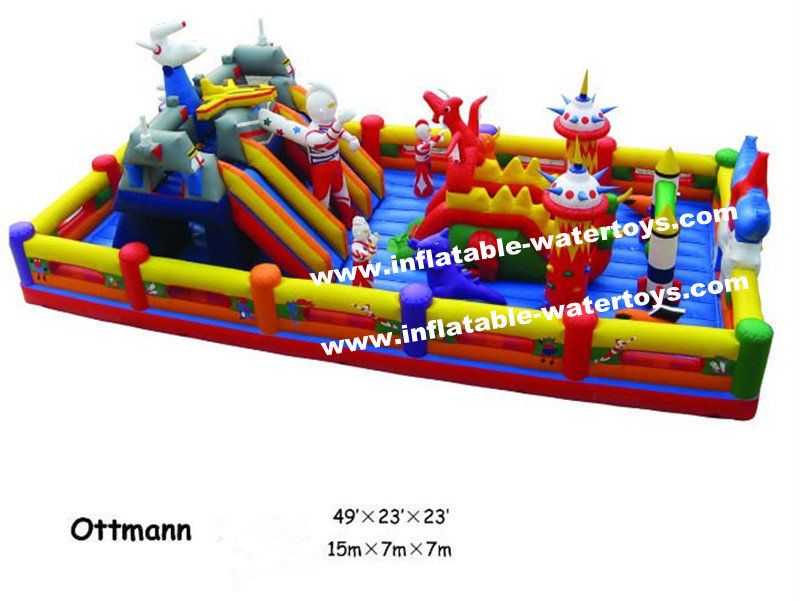 0.55mm PVC Tarpaulin Ottmann Theme Inflatable Fun City playground for Kids and Adults