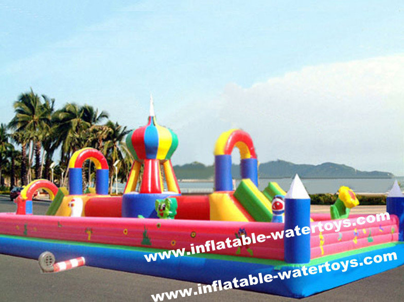 0.55mm PVC Tarpaulin Inflatable Funcity Playground for Summer Vacation 11*9*4.5m