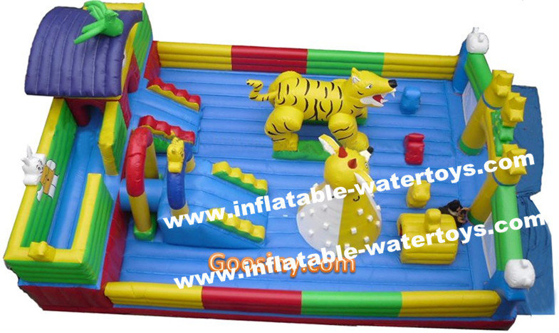 0.55mm PVC Tarpaulin Inflatable Fun City Playground for Beach Entertainment Inflatable Amusement Park