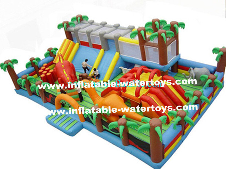 Waterproof 0.55mm PVC Tarpaulin Sliding Inflatable Fun City Playground for Sports Games