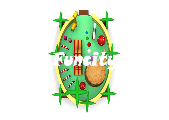 0.55mm PVC Inflatable Fun City Jungle Bouncy Castle With Slide , Sewing Technology