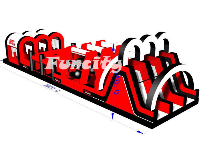Customized Size 22mL*6mW*5.4mH 5k Inflatable Obstacle Course Run Race