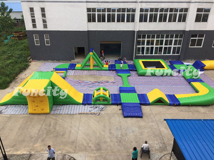 0.9mm PVC Tarpaulin Inflatable Water Park For Resort / Seashore