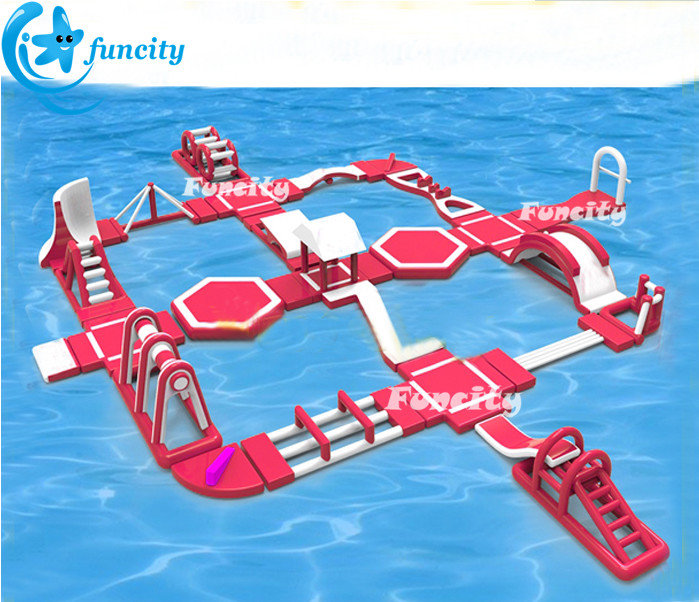 45m L * 40mW *6mH Inflatable Water Park Equipment ,Floating Water Park Seaside use