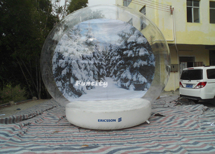 3 - 6m advertising Inflatable Snow Globe Bubble Decorations / Snow Bubble Tent