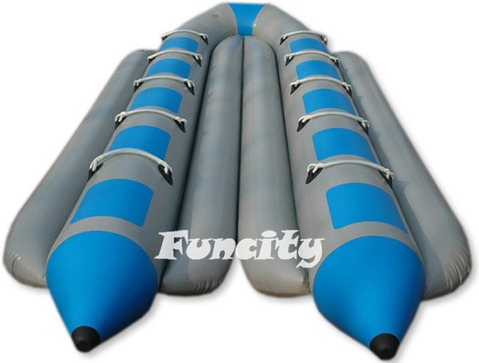Colorful Custom Made 0.9 PVC Tarpaulin Inflatable Banana Boat For Ten people