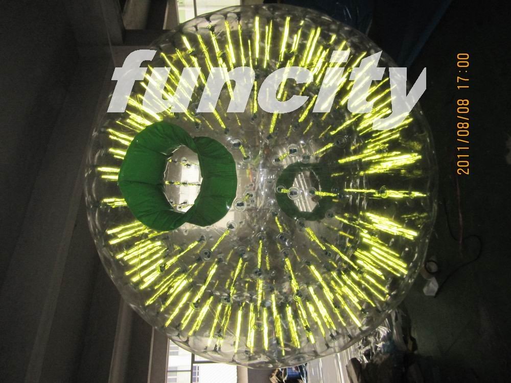 Green color Giant Inflatable Zorb Ball 1.0 MM PVC material for Entertainment