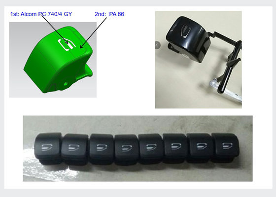 HASCO Two Material 2K Injection Molding Double Color Mould Auto Press Button