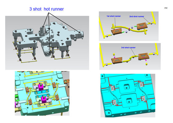 High Precision 2K Injection Molding Three Color , Auto Interior Over 3k Mold