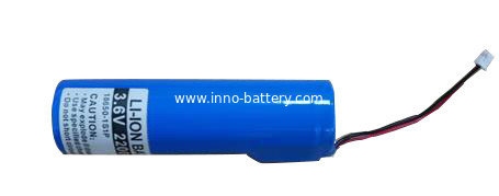 Custom-made Cylindrical liLithium-ion Battery pack 18650-1S1P 3.6V, 2200mAh, 7.92Wh with Protect Circuit and connector