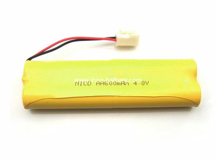 Customized Ni-Cd Battery Pack with Voltage of 4.8V and Capacity of 600mAh