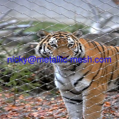 High Tensile Stainess Steel Cable Mesh For Tiger / Monkey Enclosure