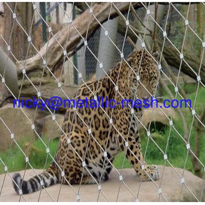 High Tensile Stainess Steel Cable Mesh For Tiger / Monkey Enclosure