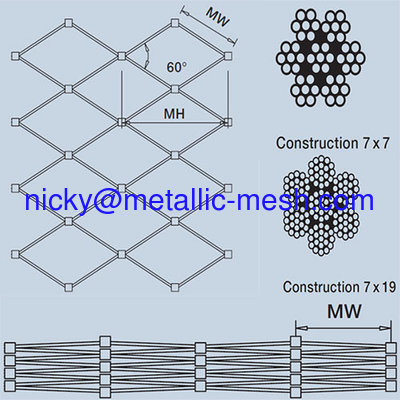 China Suppiler Custom Made High Flexible Hand Woven X-tend Wire Rope Mesh