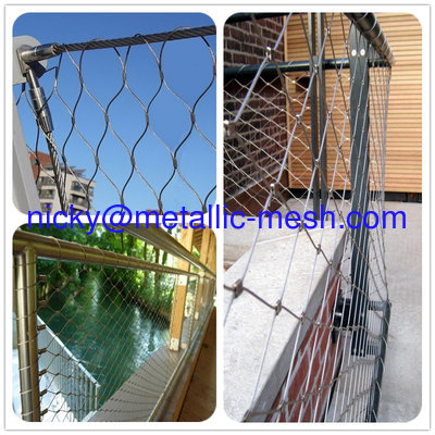 High Tensile Ferrule Style Stainless Steel Cable Mesh for staircase safety system