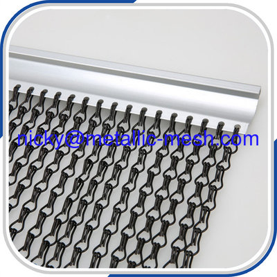Customized 2.0 mm thickness aluminum double hooks chain fly screen door curtain