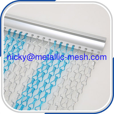 Customized 2.0 mm thickness aluminum double hooks chain fly screen door curtain
