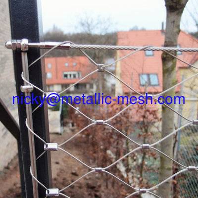 ferruled 1.6 mm thickness with 60 mm eye size balustrade infill cable wire mesh