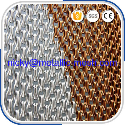 90x210cm Anodising Aluminum Chain Link Fly Screen Door Curtain