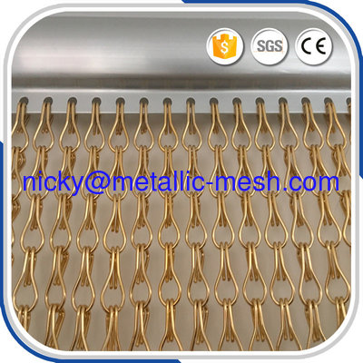 90x210cm Anodising Aluminum Chain Link Fly Screen Door Curtain