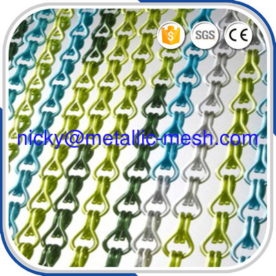 90x210cm Anodising Aluminum Chain Link Fly Screen Door Curtain