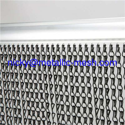 2.0 MM Thickness Non-fading Hanging Chain Link Aluminium Fly Screen With Dimension 90x210 CM