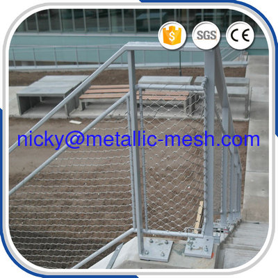 yuntong high tensile 1.5 mm  seamless ferrules cable wire mesh balustrade infill panel 60 degree mesh angle