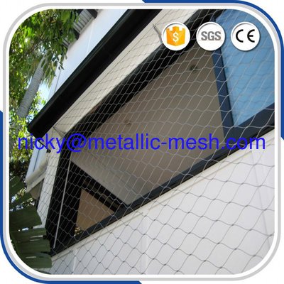 2mm Thickness Outdoor Architectural Flexible Stainless Steel Wire Rope Mesh Facade Cladding