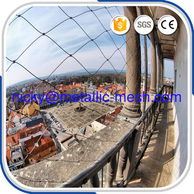 2mm Thickness Outdoor Architectural Flexible Stainless Steel Wire Rope Mesh Facade Cladding