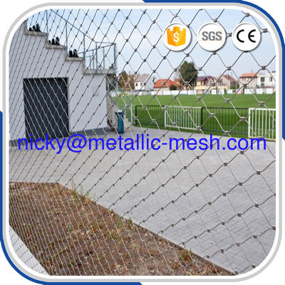 2mm Thickness Outdoor Architectural Flexible Stainless Steel Wire Rope Mesh Facade Cladding