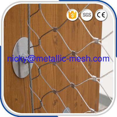 2mm Thickness Outdoor Architectural Flexible Stainless Steel Wire Rope Mesh Facade Cladding