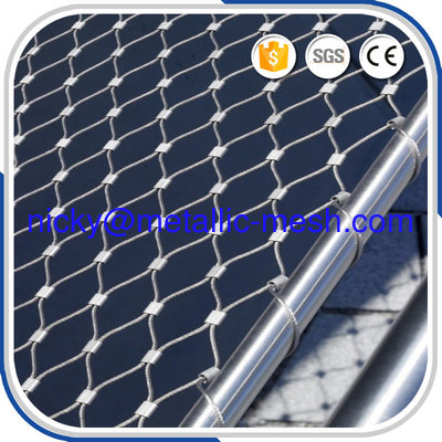 2mm Thickness Outdoor Architectural Flexible Stainless Steel Wire Rope Mesh Facade Cladding