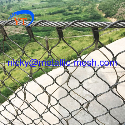 Seamless Ferruled 1.5 mm wire rope 60 mm eye size balustrade security wire rope mesh net