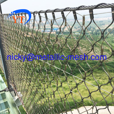 Seamless Ferruled 1.5 mm wire rope 60 mm eye size balustrade security wire rope mesh net