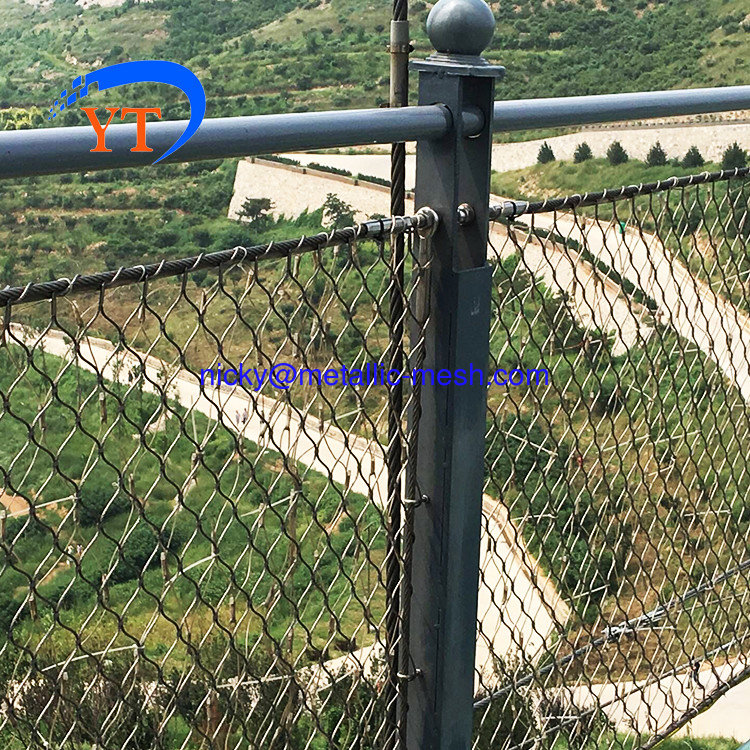 Seamless Ferruled 1.5 mm wire rope 60 mm eye size balustrade security wire rope mesh net